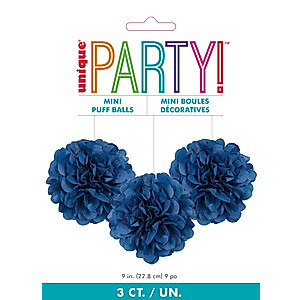 Unique Hanging Tissue Poms, 9", Royal Blue