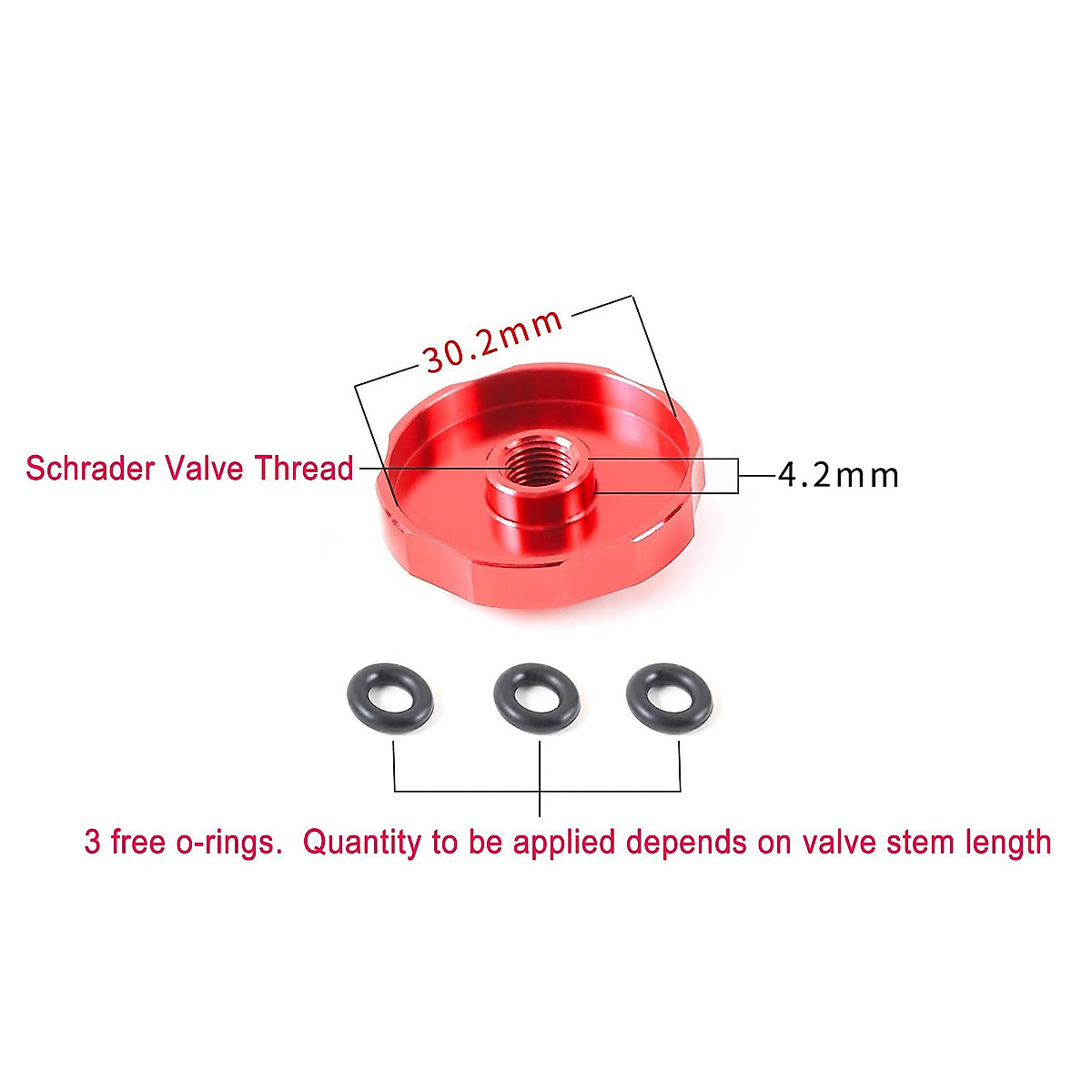 COONIUM Bike Air Valve Top Cap Cover for Suspension Fork, 2 Anodized Color Options (Black)