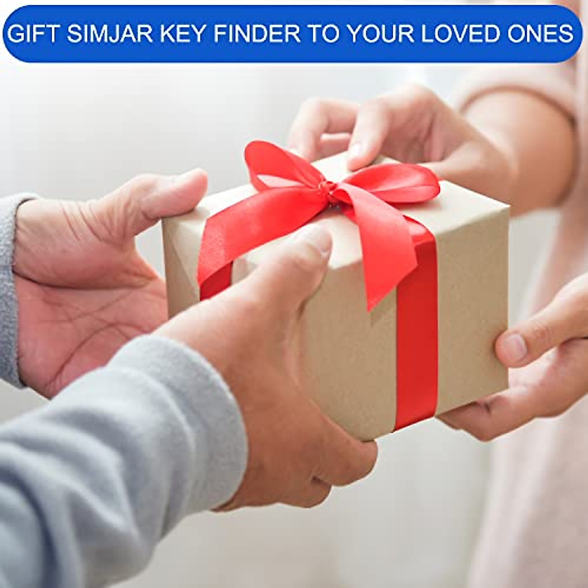 Key Finder with Thinner Receivers & Advanced Fabric Remote, SIMJAR 80dB+ RF Item Locator with 131ft Working Range, 1 RF Transmitter & 4 Receivers