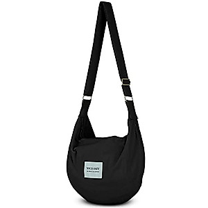 Your Cozy Women's Sling Crossbody Bags Large Shoulder Shopping Hobo Bag Handbag Top Zip Bags Handmade Messenger Bag (Black)