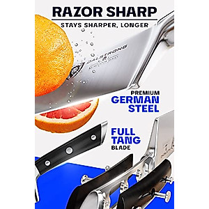 DALSTRONG Knife Block Set - 18 Piece Colossal Knife Set - Gladiator Series - High Carbon German Steel - Acacia Wood - ABS Handles Kitchen Knives - Premium Kitchen Knife Set with Block - NSF Certified