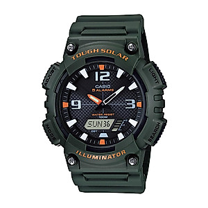 Casio Men's Solar Powered Japanese Quartz Watch with Resin Strap Green (Model: AQS810W-3AV)