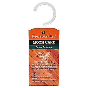 Reefer-Galler Cedar Moth Cake (1) Kills Clothes Moths, Carpet Beetles, and Eggs and Larvae