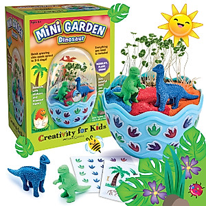 Creativity for Kids Mini Garden Dinosaur: Terrarium Kit for Kids - Dinosaur Crafts for Boys, Dinosaur Toy and Science Kit for Kids Ages 6-8+, Small Gifts for Kids