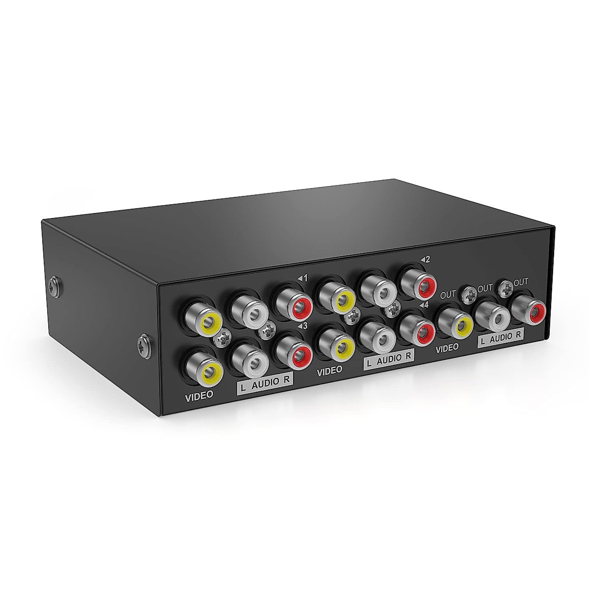 MT-ViKI 8 Way AV RCA Switch, 8 in 1 out Composite Video L/R Audio Switcher Selector Box for DVD Player, SNES, N64, PS2/3 Game Consoles