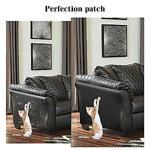 CHEIGHY Leather Repair Kit for Furniture - Advanced PU Material, Strong Self Adhesive Leather Repair Patch for Couch 3.9X79 inch Vinyl Repair Tape for Car Seat Upholstery Sofa Office Chair (Black)