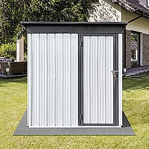 KELRIA 5Ft x 3Ft Outdoor Metal Garden Shed, Steel Garden Storage Shed with Single Lockable Door & Vents, Waterproof Anti-Corrosion Tool Storage Clearance for Backyard Patio Lawn, White