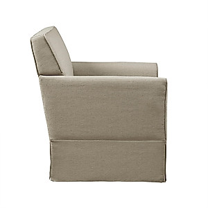 510 DESIGN Modern Accent Chairs for Living Room, Skirted Comfy Reading Armchair, Upholstered Fabric Arm, Back, Solid Wood Leg, Indoor Chairs for Bedrooms Décor, Apartment, Dorm - Light Grey Paula