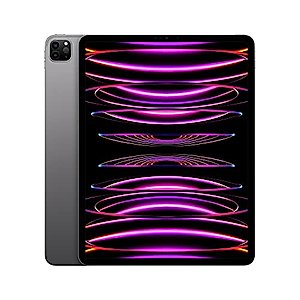 Apple iPad Pro 12.9-inch (6th Generation): with M2 chip, Liquid Retina XDR Display, 512GB, Wi-Fi 6E, 12MP front/12MP and 10MP Back Cameras, Face ID, All-Day Battery Life – Space Gray