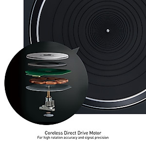 Technics Turntable, Premium Class HiFi Record Player with Coreless Direct, Stable Playback, Audiophile-Grade Cartridge and Auto-Lift Tonearm, Dustcover Included – SL-100C, Black (SL-100C-K)