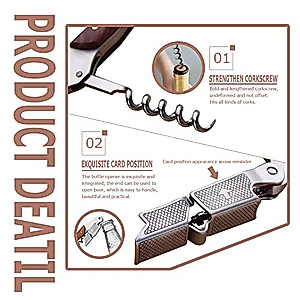 Wine Opener - Professional Corkscrew Wine Bottle Opener with Foil Cutter - Manual Wine Key Bottle Openers for Waiters, Bartenders & Home, Rosewood