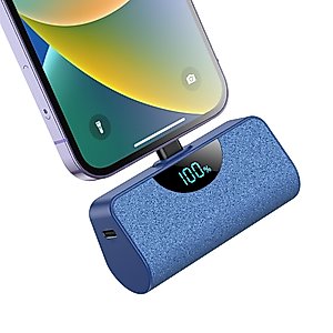 Small Portable Charger 5200mAh,Upgraded Ultra-Compact 20W PD Fast Charging Power Bank Smart LCD Display Cute Battery Pack Compatible with iPhone 14/14 Pro Max/13/13 Pro/12/12 Pro/11 (Light Purple)