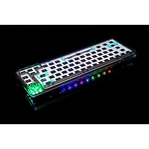 GK GAMAKAY LK67 RGB Modular DIY Mechanical Keyboard, 67 Keys Hot Swap 3pin/5pin Switches, Programmable Triple Mode Bluetooth 5.0/USB-C Wired/2.4GHz Wireless Customized Keyboard Kit (Clear Black)