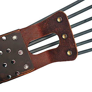 AMEYXGS Archery Pocket Arrow Quiver Leather Arrow Holder Portable Arrow Training Carrier Bag for Shooting Hunting Accessory (brown)