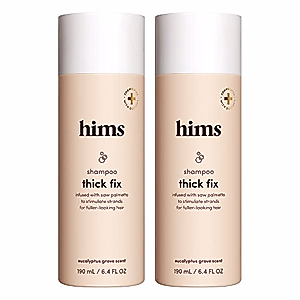 hims thick fix hair shampoo for thinning hair with saw palmetto to add volume and moisture, no parabens or sulfates, vegan and cruelty free, 2 pack, 6.4oz