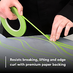 Scotch Performance Masking Tape 233+, 26344, Flexible, Moisture Resistant, Green Color, 6 mm x 55 mm, Automotive Masking Tape