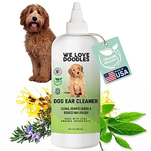 We Love Doodles Organic Dog Ear Cleaner | Ear Wash for Dogs | Made in USA | Natural | Clean Ear Drops | Prevents Infection, Itching & Odor | Puppy Ear Cleanser | Pet Cleaning Ears Solution