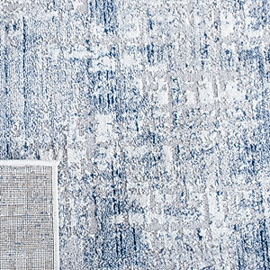 SAFAVIEH Amelia Collection Area Rug - 9' x 12', Navy & Light Grey, Modern Abstract Distressed Design, Non-Shedding & Easy Care, Ideal for High Traffic Areas in Living Room, Bedroom (ALA786N)
