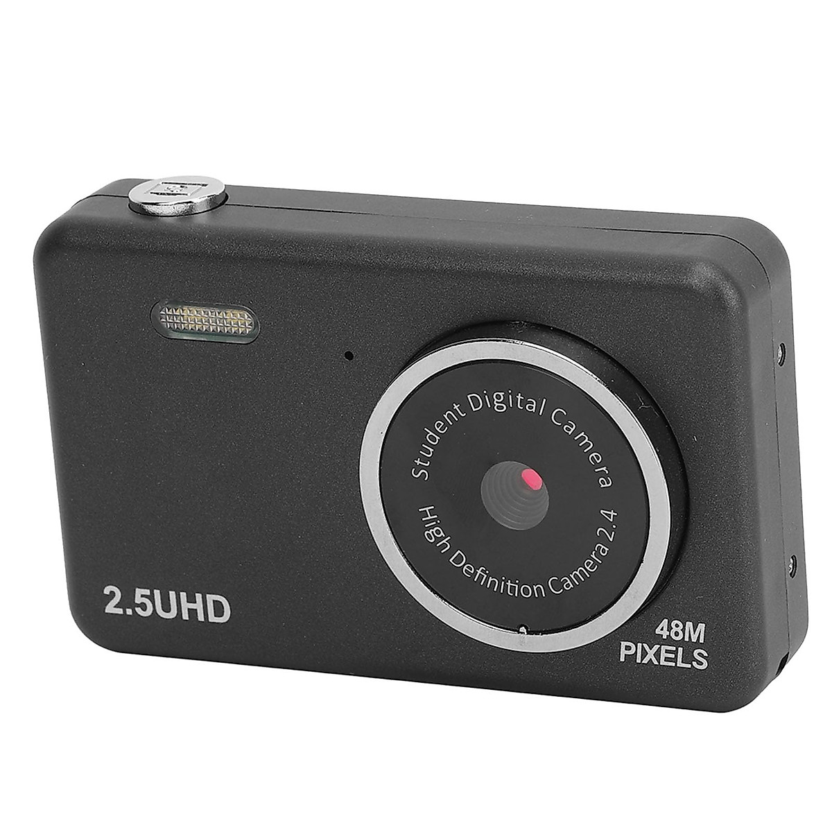 Compact Cute Dual Lens Digital Camera, 2.5K HD Selfie Camera with 8X Zoom for Students (Black)