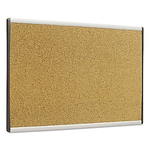 Quartet Bulletin Board, 30" x 18", Corkboard, Cubicle, Arc, Aluminum Frame (ARCB3018),Tan
