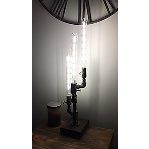 HXM T300 LED Bulb, 6W Dimmable T30 LED Tubular Bulb, Retro Edison LED Long Tube Bulb 6W, 60W Incandescent Bulb Equivalent, 4000K Dayligt White, Transparent Glass, E26,Pack of 4