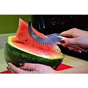 As Seen On TV Watermelon Slicer & Corer by Divine Chef | Satisfaction Gaurantee! | Cut Watermelons quickly, and easily without the mess