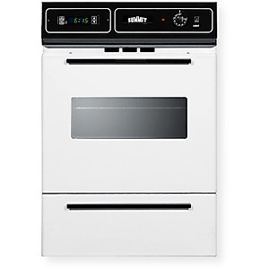 Summit Appliance WTM7212KW 24" Wide Gas Wall Oven with Electronic Ignition, Digital Clock/Timer, Interior Light, Lower Broiler Compartment