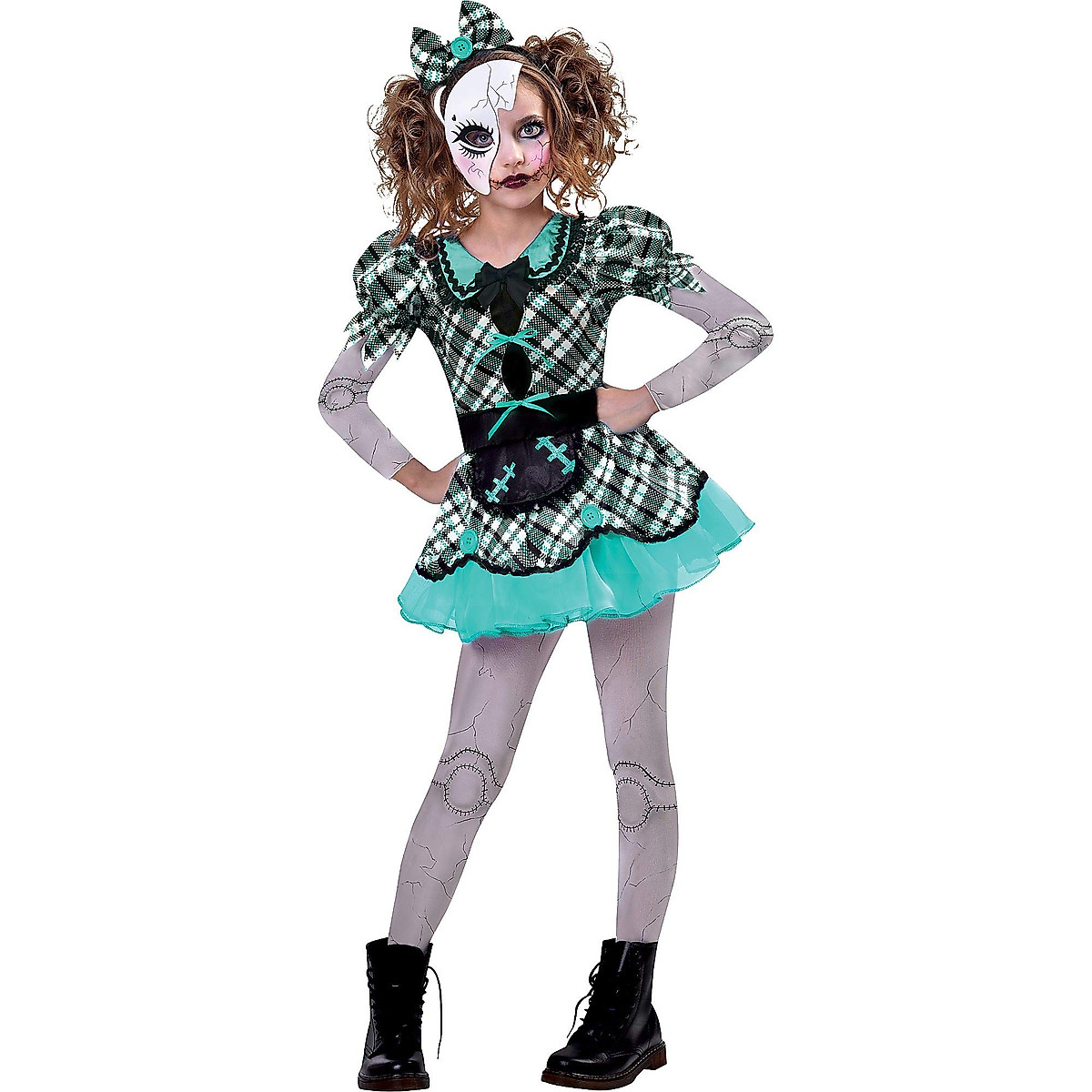 Amscan Dark Doll Costume Set For Girls - Large (12-14) - Multicolor Spooky Costume Design, Perfect For Hauntingly Fun Parties & More - 1 Set