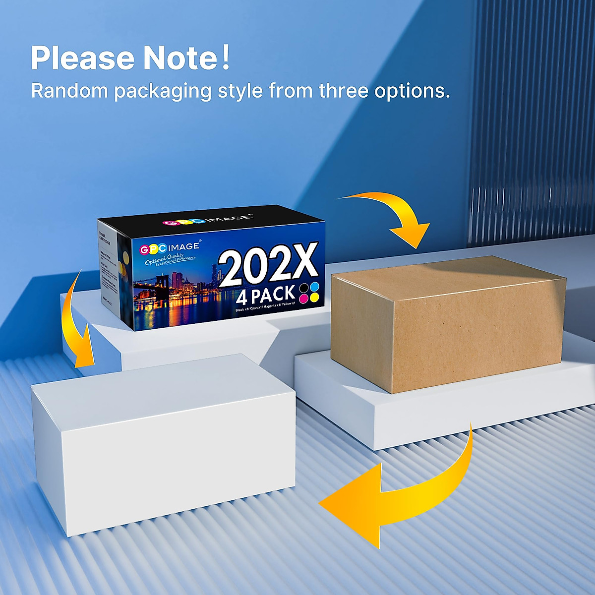 GPC Image Compatible Toner Cartridge Replacement for HP 202X 202A CF500X CF500A Compatible with Laserjet Pro MFP M281fdw M254dw M281cdw M281 Printer (Black, Cyan, Magenta, Yellow)