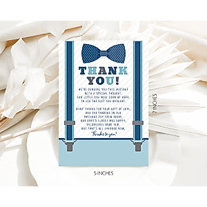 Your Main Event Prints Little Man Boy Baby Shower Thank You Cards Bow Tie and Mustaches 20 Count Including Envelopes