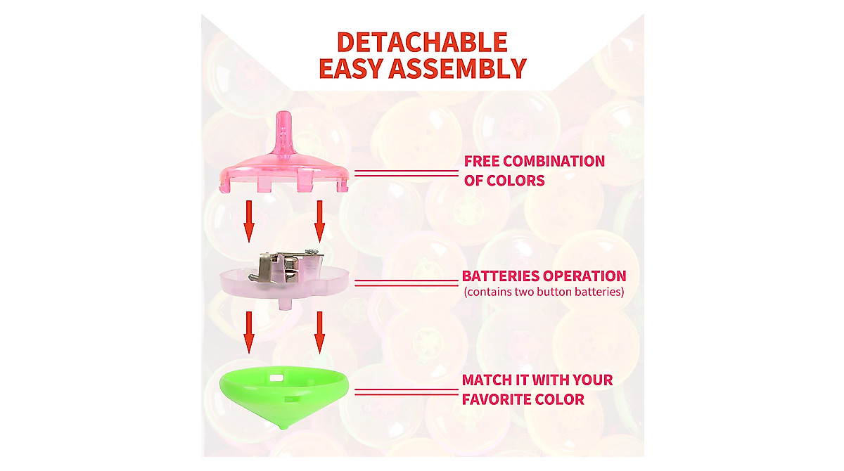 Light Up Spinning Tops - 100 LED Fun Party Favors