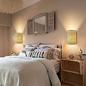 CAKOJV188 Battery Operated Wall Sconces Wireless Wall Lamp Fixtures saemless Abstract Grey White Dimmable Wall Lights for Bedroom Living Room Hallway Set of 2