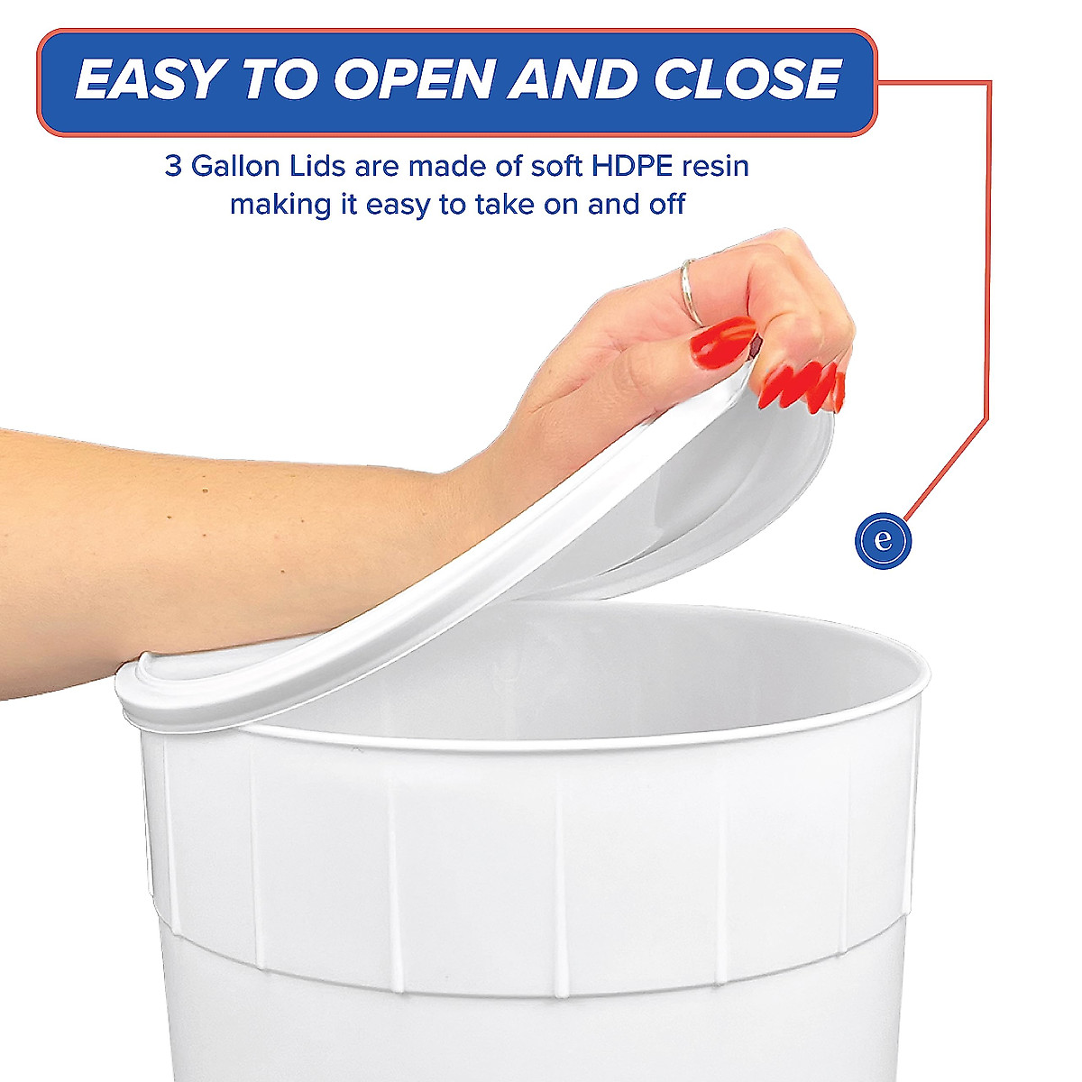 ePackageSupply 3 Gallon Ice Cream Container with Lid - Freezer Safe Storage Container, Round Plastic Container with Lid, BPA Free (1 Count)