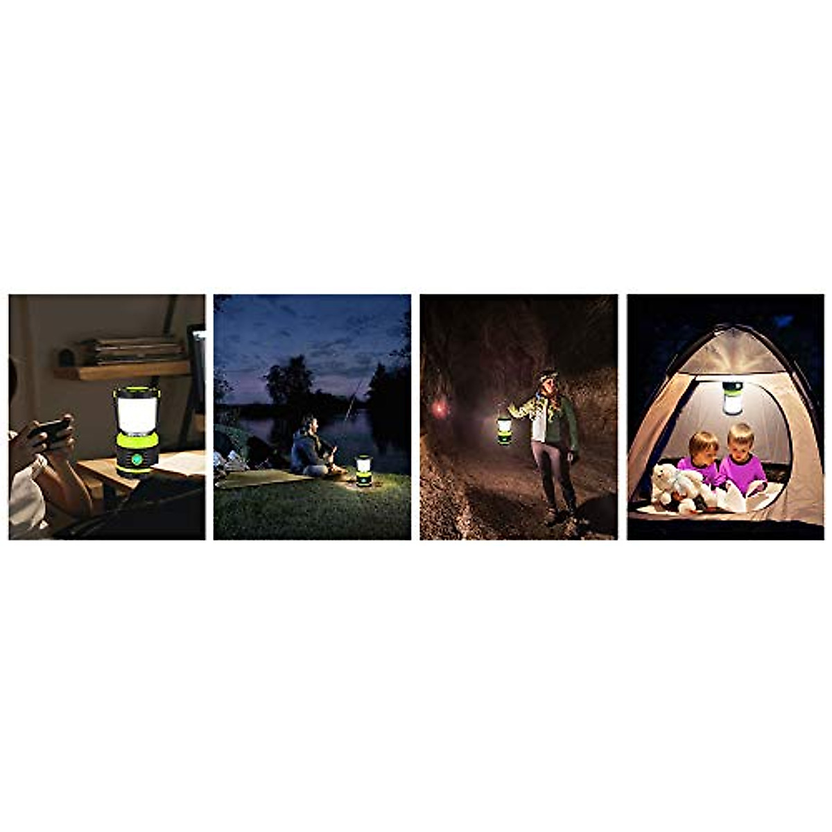 EULOCA Battery Powered LED Camping Lantern, Super Bright Dimmable with 4 Light Modes, Waterproof Tent Light, Portable Lantern Flashlight for Hurricane, Emergency , Power Outages