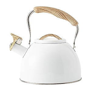 3L Whistling Tea Kettle Stainless Steel Teapot,Stainless Steel Cool Handle Tea Pot - Also for Gas Hob or Induction Heater▂20 * 23.5cm/7.78"*9.25"