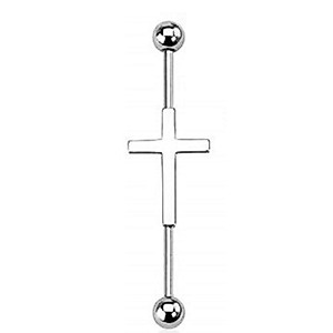 Industrial bar 316L Surgical 14g 38mm-1-1/2 Industrial Barbell Cross
