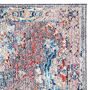 SAFAVIEH Bristol Collection 8' x 10' Dark Grey/Blue BTL340A Boho Chic Distressed Area Rug