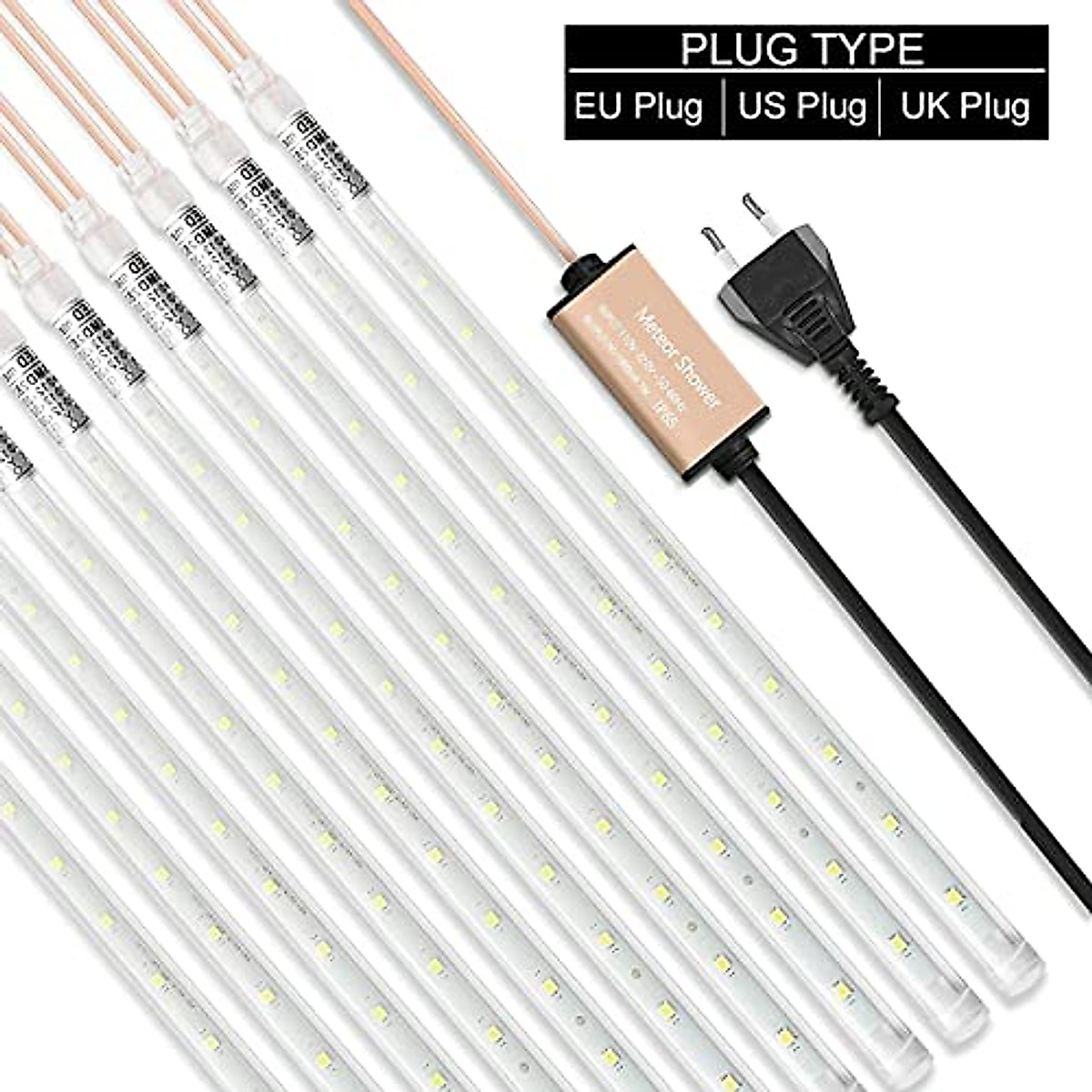 LED Falling Rain Light 30cm 8 Tubes 240 LED High Brightness Drop Lights Cascading Icicle String Light for Christmas New Year Night Lighting Garden Tree Home Decor, Red