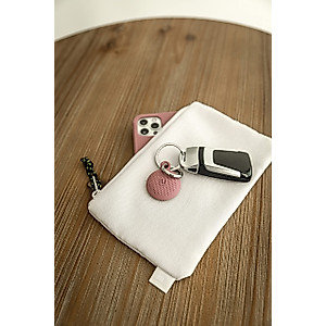 [U] by UAG Designed for AirTag Case 4 Pack DOT Stylish Soft-Touch Silicone Anti-Scratch Protective Cover Holder w/Keychain Attachment for Keys, Bags, Pets, Backpacks - (2) Black & (2) Marshmallow