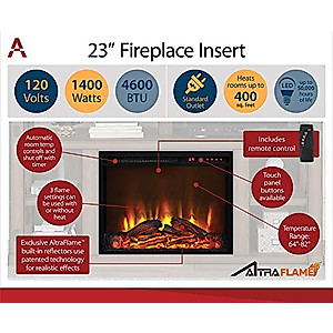 Ameriwood Home Carver Electric Fireplace TV Stand for TVs up to 60" Wide, White