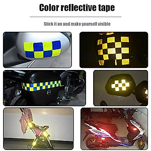 SEADEAR 10 Pieces Reflective Warning Stickers, Night Warning Reflective Sticker Waterproof PET Reflective Sticker Personalized Body Stickers for Car, Motorcycle, Helmet, Rectangular Red