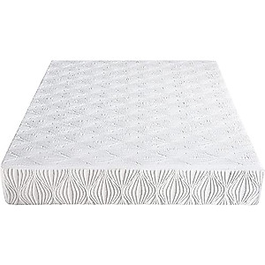 AC Pacific VISCO Gel Gel Infused Polyester Memory Foam Mattress Made in USA, California King Deluxe, White