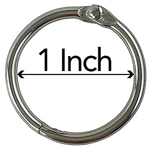 Clipco Book Rings Small 1-Inch Nickel Plated Metal (100-Pack)
