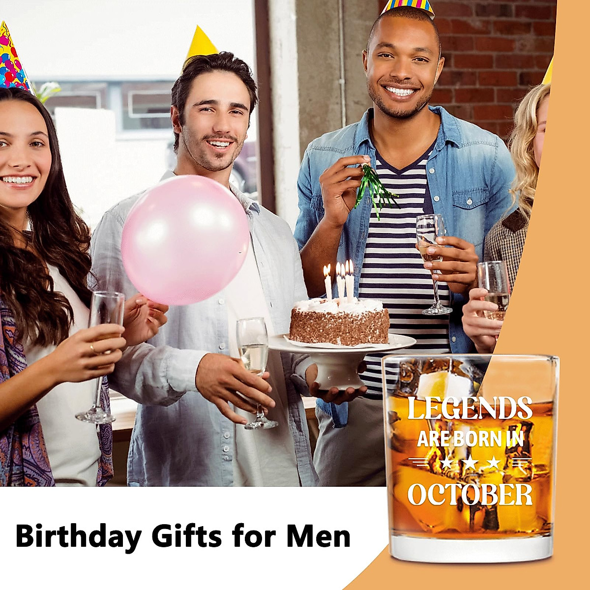 Futtumy Legends Are Born In October, 10 Oz Whiskey Glass, Birthday Gifts for Men, October Mens Birthday Gifts, 40th 50th 60th Mens Birthday Gift Ideas for Dad Grandpa Husband Son Uncle Coworkers