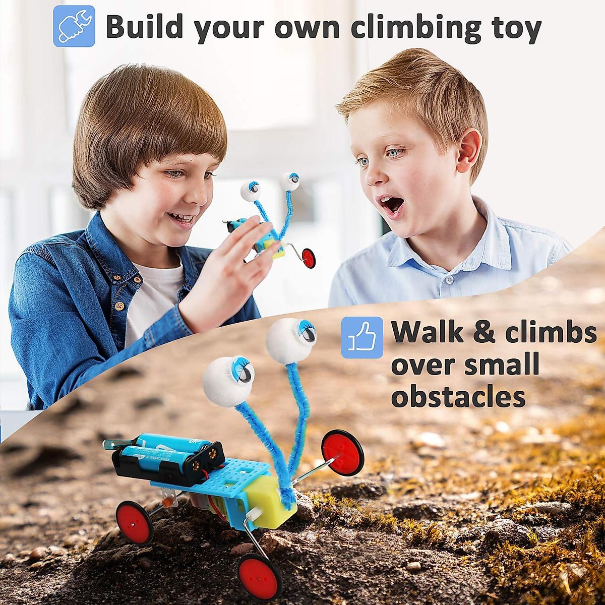 5 Set STEM Kit, Robot Building Kit, STEM Projects for Kids Age 8-12, DIY Electronic Science Experiments Engineering Toys,Gift for Boys and Girls 8 9 10 11 12 Year Old