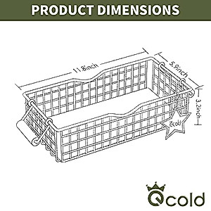 Metal Wire Basket Storage, Bathroom Basket for Organizing, Bathroom Counter Organizer with Wooden Handles, Farmhouse Bathroom Decor Tray, Toilet Paper Basket Storage (Small, Black)