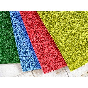 American Floor Mats Vinyl Mesh Heavy-Duty Entrance Green 3' x 6' Scraper Mat Without Backing/Borders - Drainable
