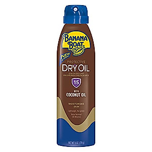 Banana Boat Protective Tanning Dry Oil Clear Spray Sunscreen SPF 15, Oxybenzone Free Sunscreen, 6oz Pack of 3, Packaging may vary