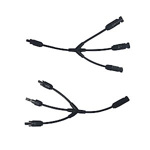 KRXNY PV Solar Panel Wire Connector 1 to 3 Y Branch Parallel Cable Adaptor Connectors 1 Pair