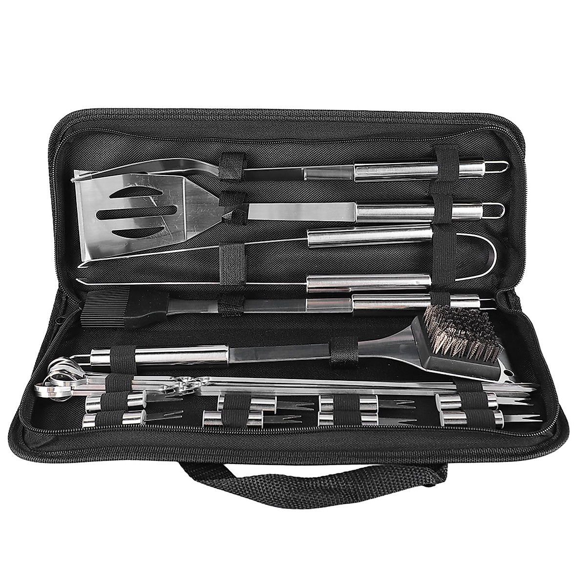 Sink Kitchen Bar Sink Hand 20PCS BBQ Grill Set Professional Stainless Steel Tongs Spatula Fork Brush Barbecue Tool Set for Outdoor Camping Travel